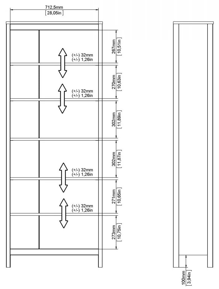 Tvilum Knihovna Real 682 bílá