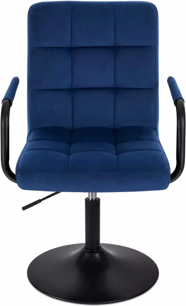 LuxuryForm DESIGN Otočná židle VERONA BLACK VELUR na černém talíři - modrá