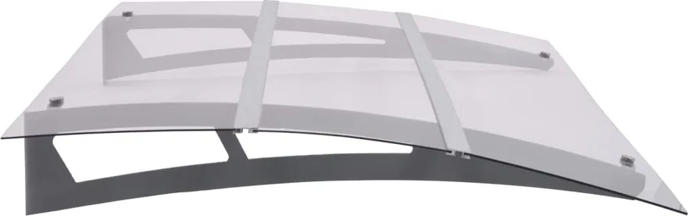 Vchodová stříška stříbrná a průhledná 120 x 90 cm polykarbonát 144828