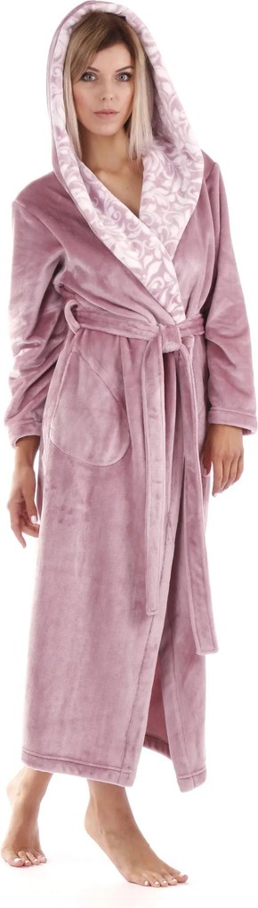 Župan s kapucí Flora mauve mist 39 56 4353 - XXL