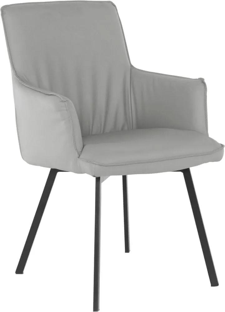 Danish style Jídelní židle Sonja (SADA 2 ks), syntetická kůže, šedá