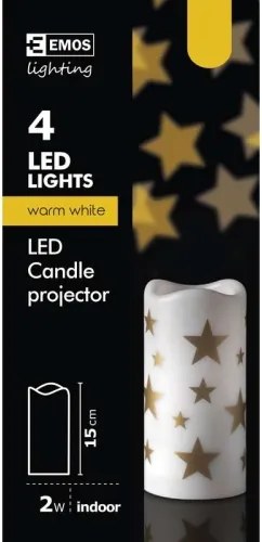 LED vánoční projektor EMOS DCPW03 ZY2309 hvězdičky vnitřní použití 3xAAA nebo USB