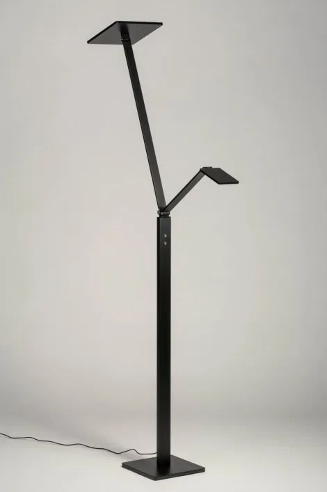 Stojací designová lampa se stmívačem Asymetrico Gene Black Quadra