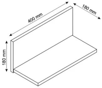 Nástěnná police Carlos, bílá, 40 cm