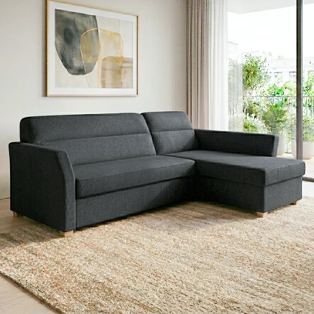 Sedací sestava LIVIA | malá sedací souprava + křeslo | 228x157 + 88 cm | rozkládací s úložným prostorem | VÝBĚR TKANIN