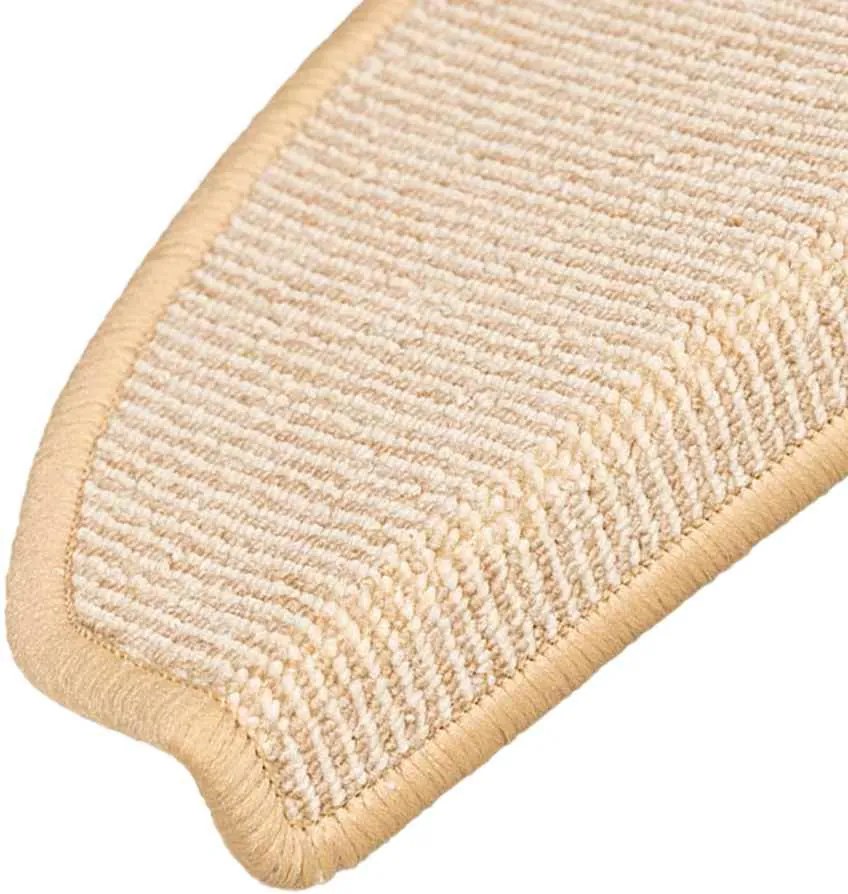 Schodové rohože 15 ks 65 x 21 x 4 cm krémové, půlkulaté, velké 149861