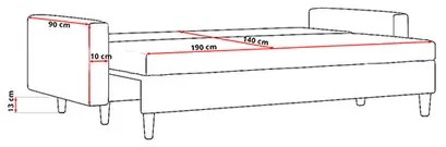 Velká rozkládací pohovka ETNA MODEL 2 Černá