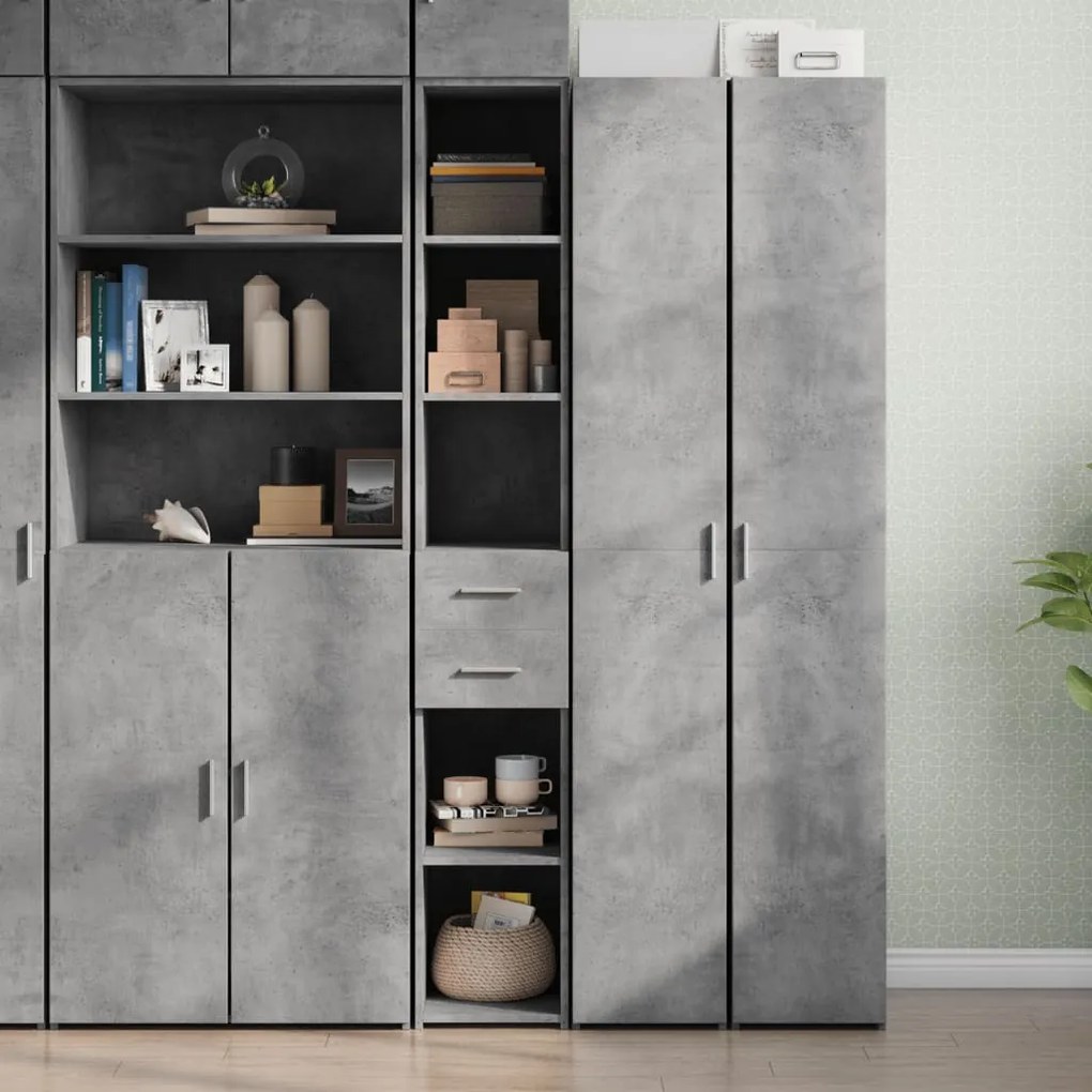 Skříň highboard betonově šedá 30x42,5x185 cm kompozitní dřevo