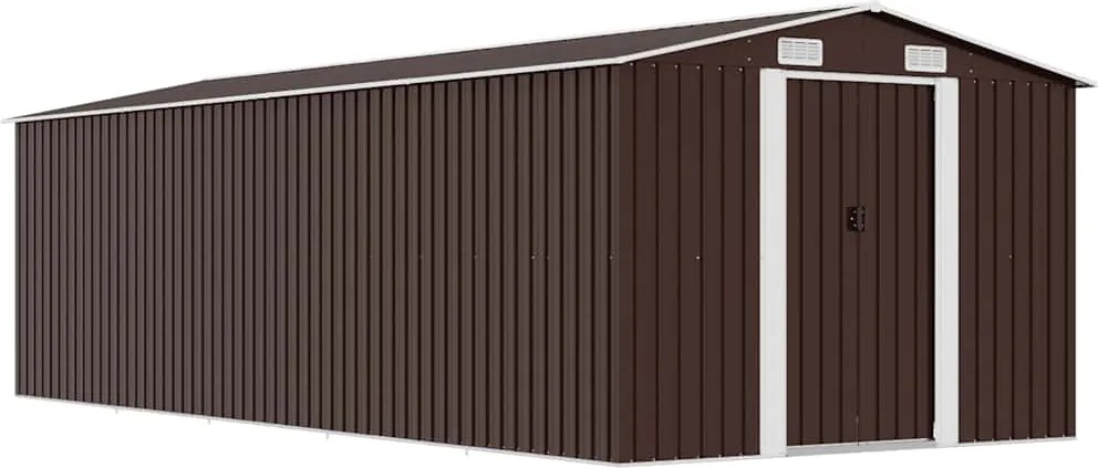 vidaXL Zahradní domek 257 x 580 x 181 cm kovový hnědý