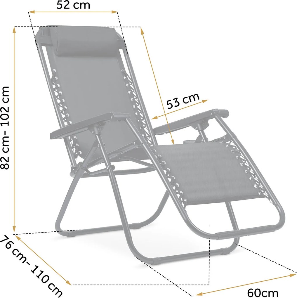 Skládací zahradní lehátko s polštářem Sofotel ChillWell černé