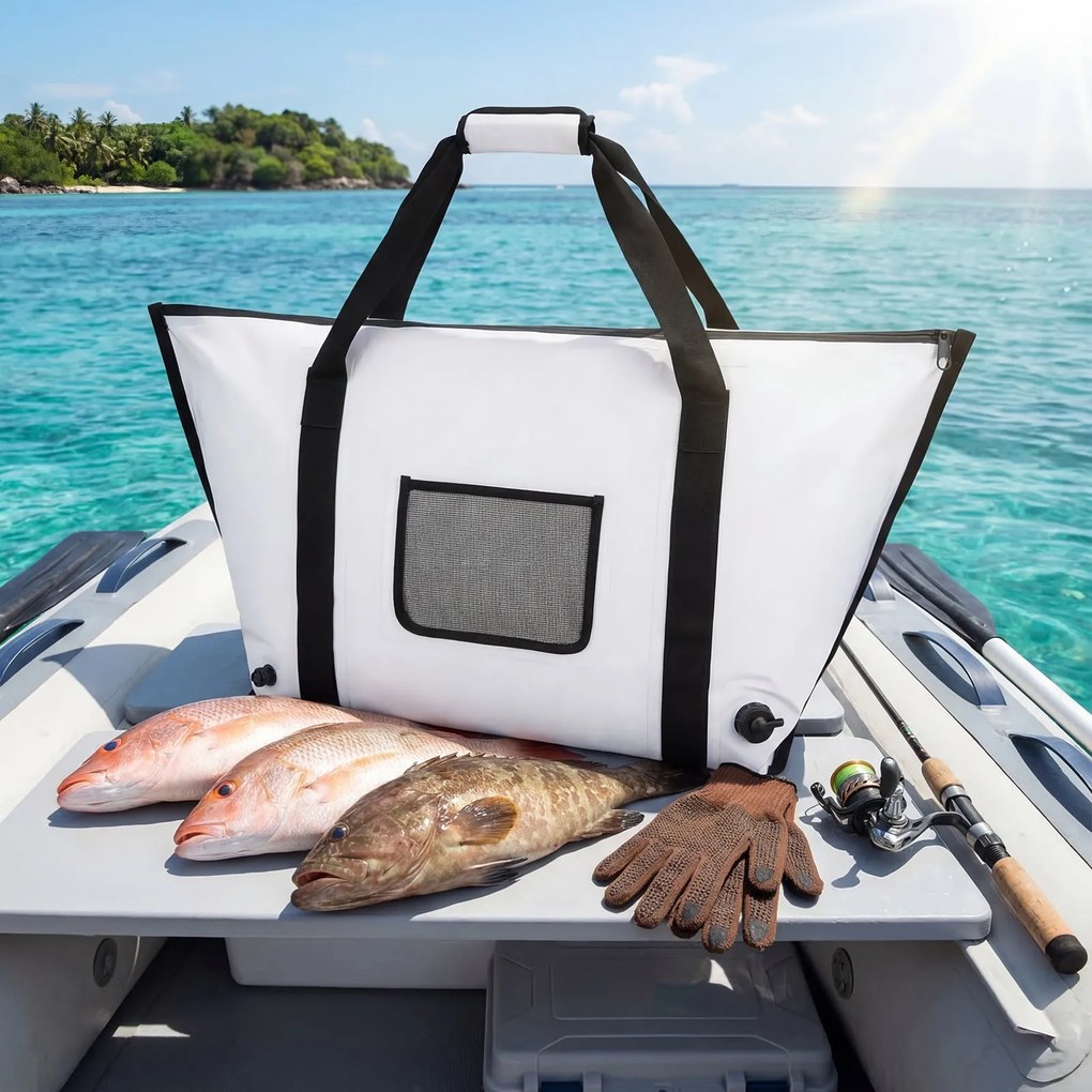 Costway Izolovaná chladicí taška na ryby pro ulovené ryby Kill – 98 × 46 × 50 cm