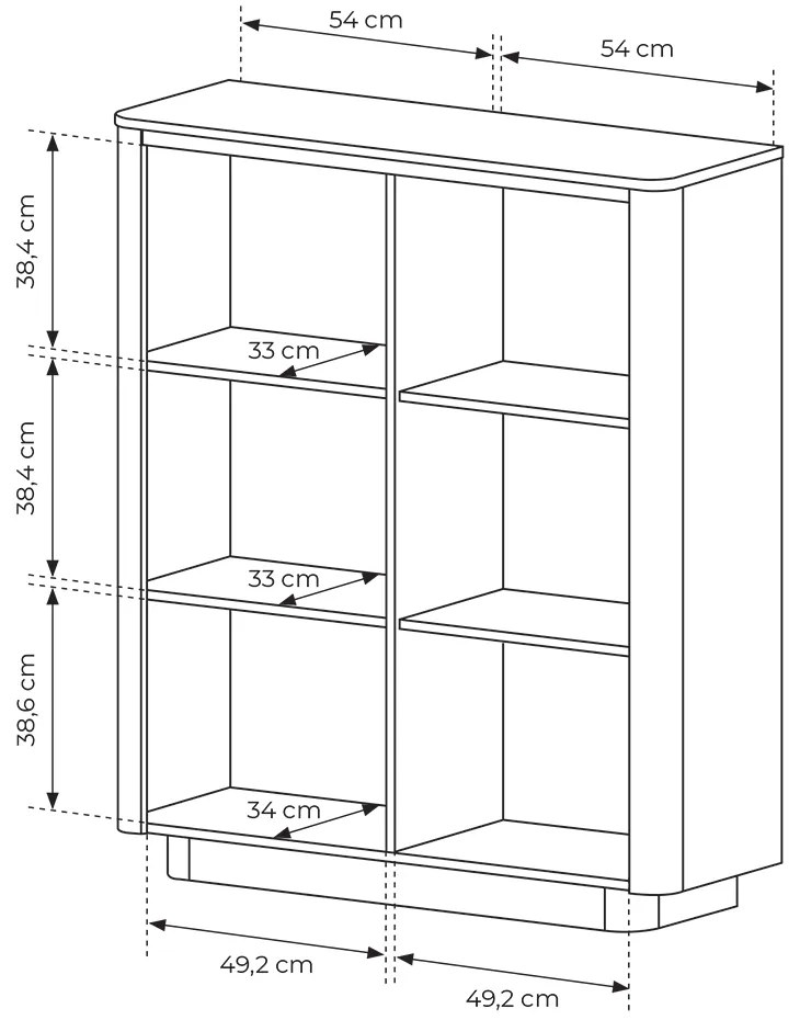 TORRO d | vysoká komoda 2D | 113 cm | dub cremona/černá