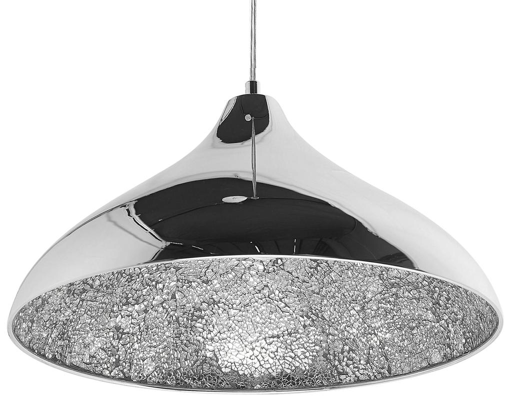 Stříbrná závěsná stropní lampa ISKAR Beliani