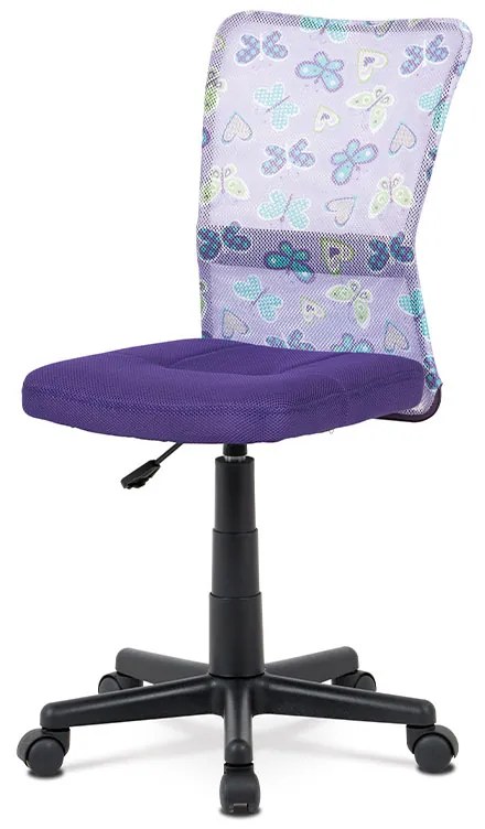 Autronic Kancelářská židle dětská látka MESH fialová s motivem KA-2325 PUR