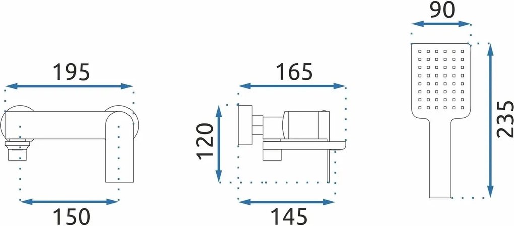 Rea Storm, vanová baterie se sprchovou sadou, chromová, REA-B6204