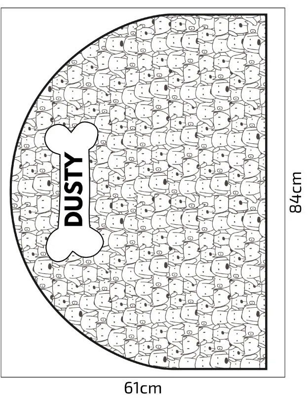 PIPPER. Ochranná textilní nálepka na zeď - Oblouk - Psi Velikost: 120x96cm, Jméno: Bez jména