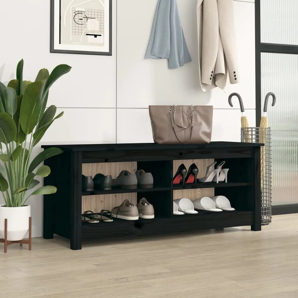 vidaXL Lavice s botníkem 110 x 38 x 45,5 cm masivní borovice [813775] Barva: Přírodní