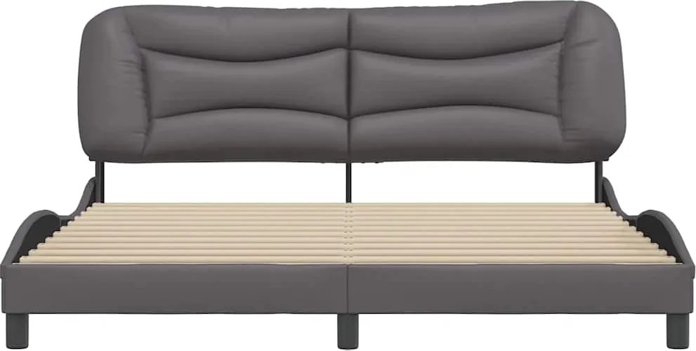 Rám postele bez matrace Hvar šedý 180x200 cm umělá kůže 3208019
