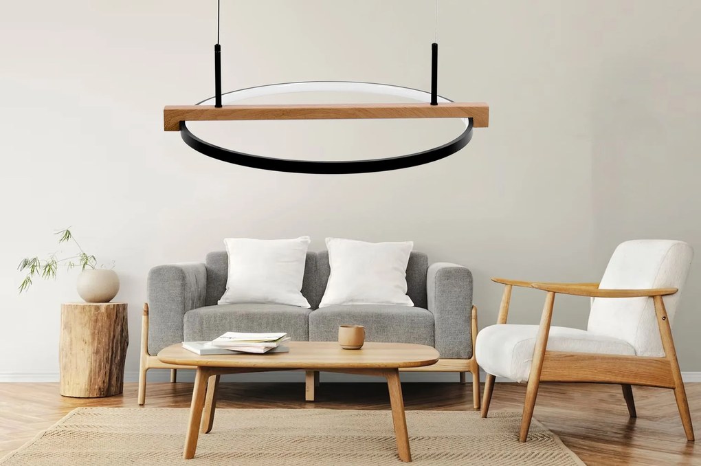 Toolight Toolight, LED stropní svítidlo 60cm + dálkové ovládání APP1530-CP, černá-hnědá, OSW-05660