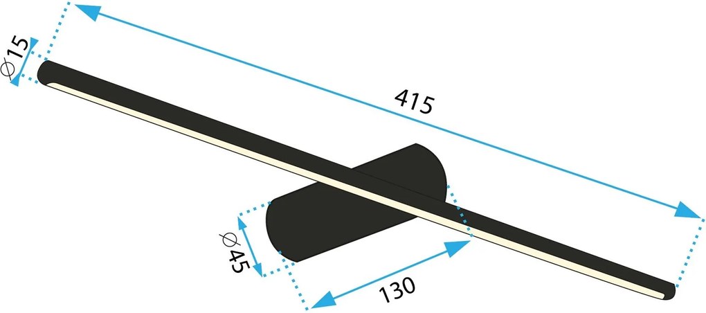 Toolight Toolight, LED nástěnné svítidlo 40cm 6W 4000K APP1341-W, černá, OSW-02431