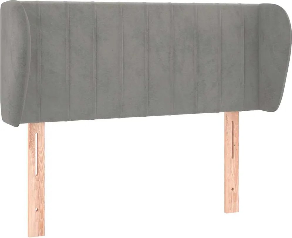 Čelo postele typu ušák světle šedé 103x23x78/88 cm samet 3117424