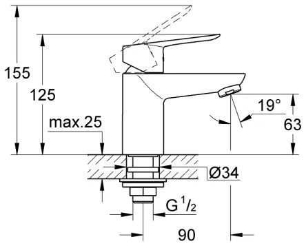 GROHE 32857000 - Stojánkový ventil BAULOOP DN 15 lesklý chrom