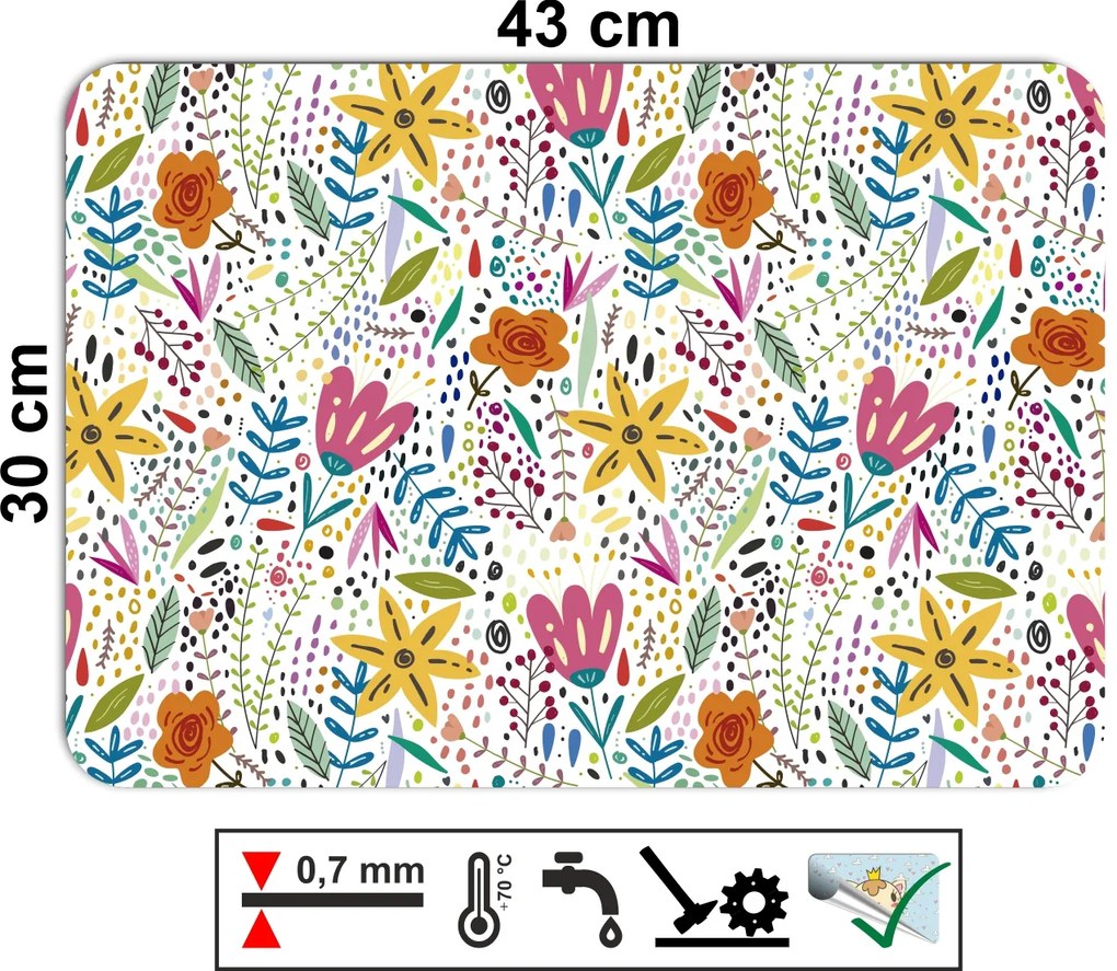 PokojovaDekorace.cz, Prostírání - 283, Kytky, 43x30cm