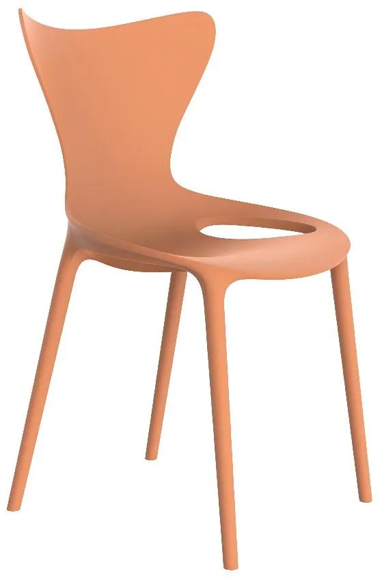 OnaDnes -20% VONDOM Oranžová plastová jídelní židle LOVE