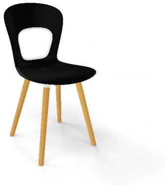 Gaber Plastová židle BLOG BL Barva plastu Gaber blog _ bílá - černá Moření Scab FN-buk přírodní