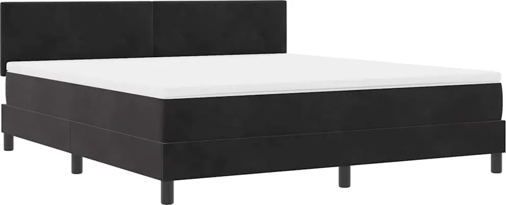 Postel s boxspringem s čelo Černá 180 x 200 cm samet 3339190