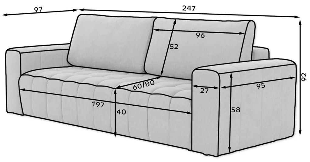 Eltap Rozkládací pohovka Lazaro Materiál a barva potahu: Monolith 48 - žlutá