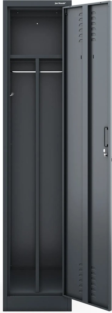 Dvoukomorová šatní skříň pro zaměstnance antracitová, 400x1800x500 mm: KACPER 1 Plus