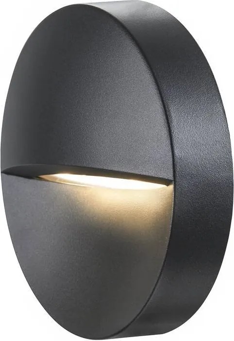 LA 1002868 DOWNUNDER OUT round WL, Outdoor, nástěnné vestavné LED svítidlo, antracitové, 3000K - BIG WHITE (SLV)