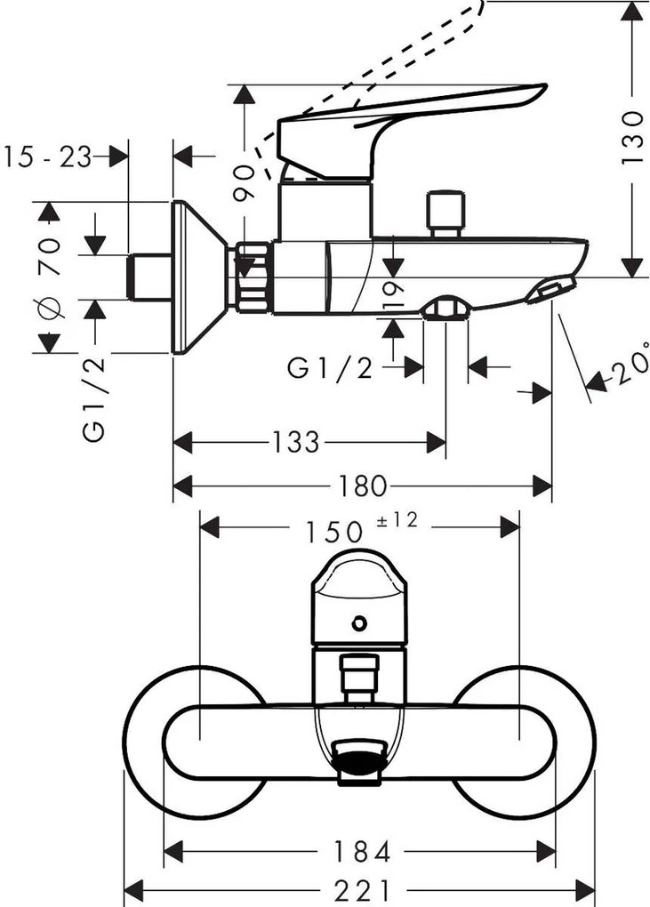 HANSGROHE + ALPI HG Logis E - Vanový set, chrom