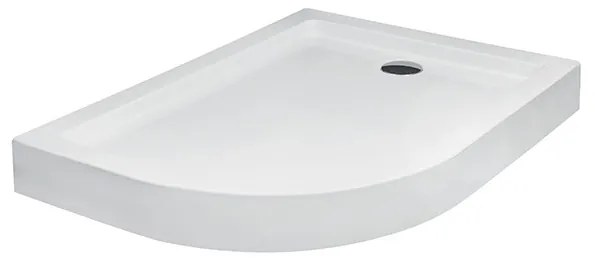 Besco Asymetrická sprchová akrylátová vanička SATURN AS 100x80 (120x90) IP Barva: Bílá, Rozměry (cm): 100x80, Orientace: Pravá