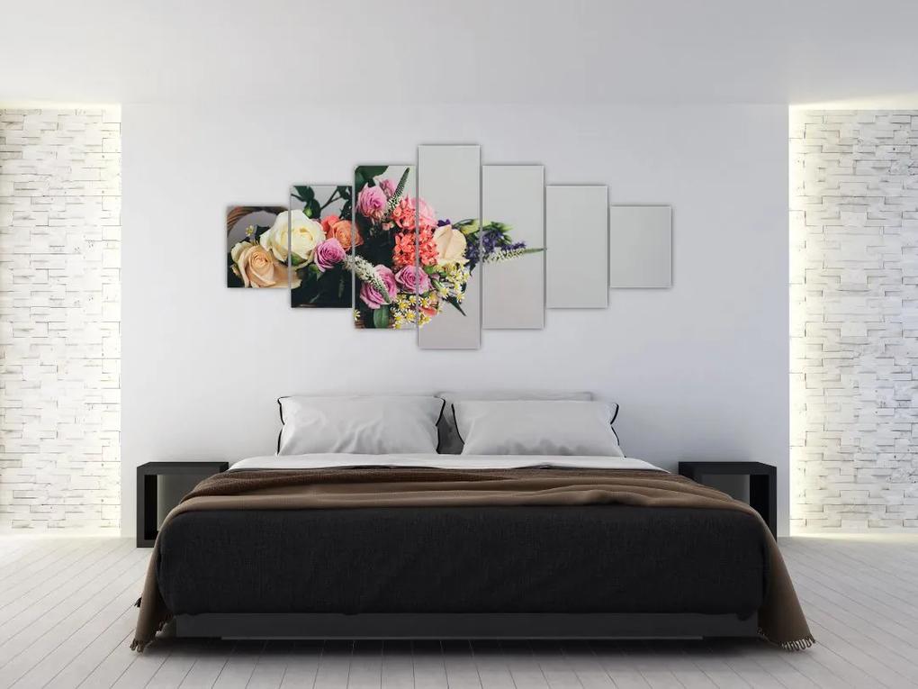 Obraz koše s květinami (210x100 cm)