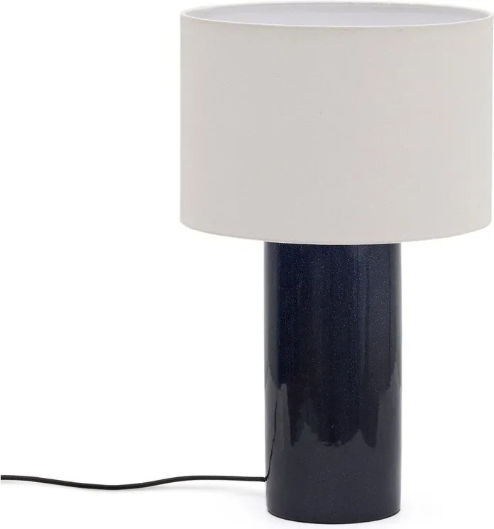 Modrá stolní lampa s textilním stínidlem (výška 53,5 cm) Toneric – Kave Home Biano.cz