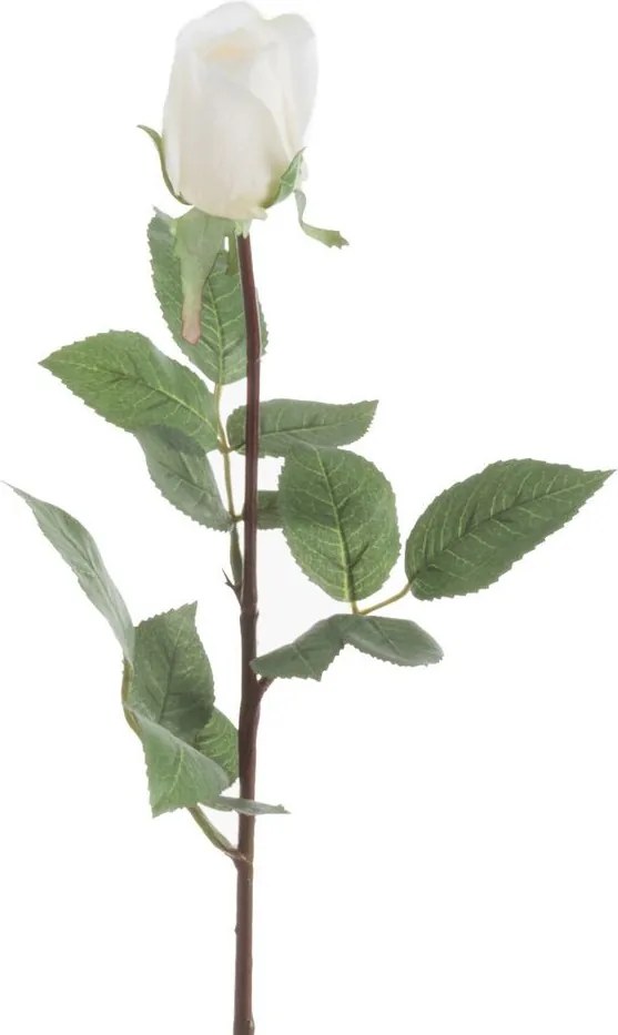 Dekorace umělá bílá růže poupě Anice - 74 cm
