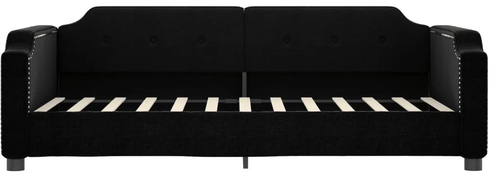 Válenda s přistýlkou a zásuvkami černá 90 x 190 cm textil