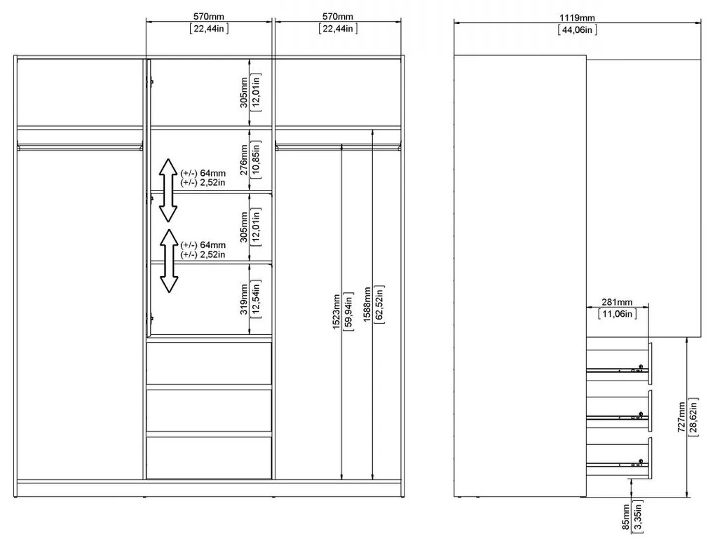 Tvilum Skříň Simplicity 148 jackson hickory