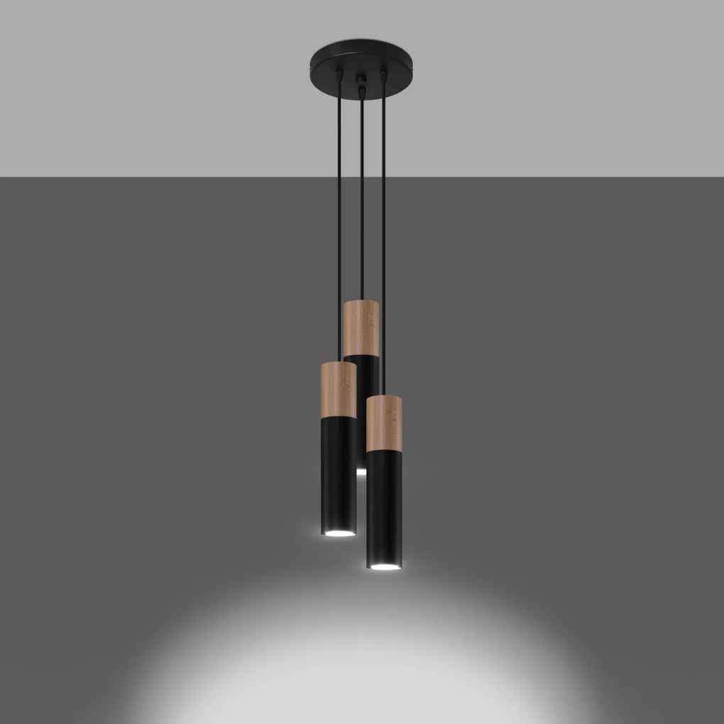 Sollux Lighting Závěsné svítidlo PABLO 3P černé