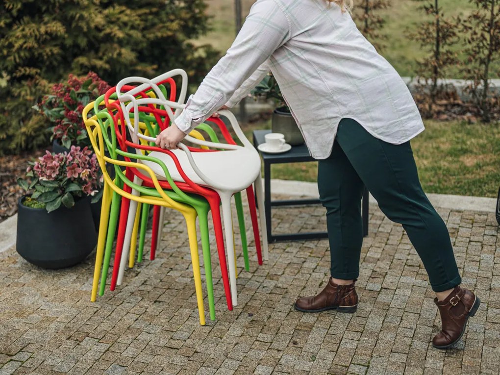 Žlutá plastová židle KATO