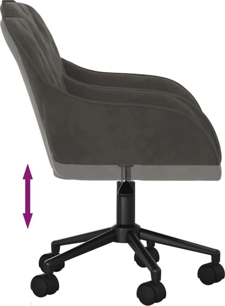vidaXL Otočná kancelářská židle samet [344868] Barva: světle šedá
