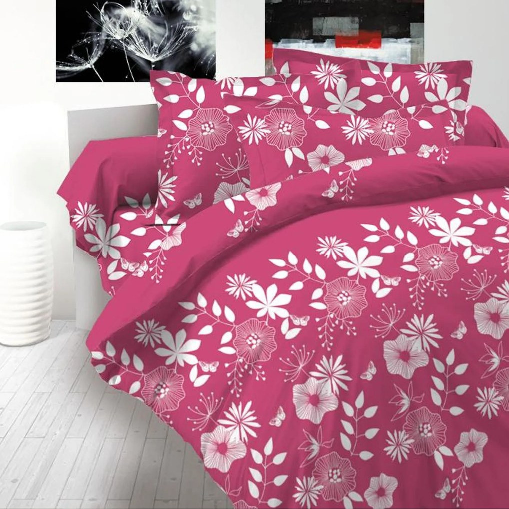 Bavlněné Povlečení COCCONA v Růžové Barvě - 140x200 cm, 70x90 cm - Zipový uzávěr