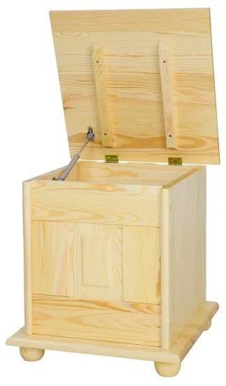 Dřevěná truhla KS101, 45x48x45, borovice (Barva dřeva: Ořech)