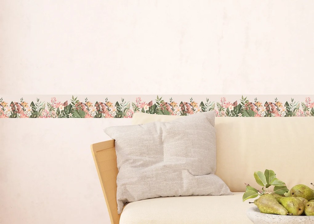 Samolepící bordura na zeď Kvetoucí Zahrada | 5 m x 13.8 cm | DWB8425