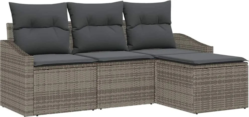 Set pohovek 4 ks Šedá polyratan 3355338
