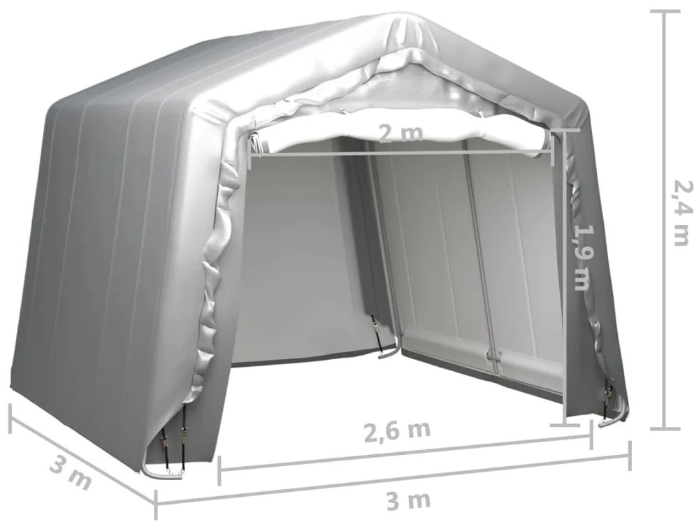 vidaXL Marketos Úložný stan 300 x 300 cm ocel šedý