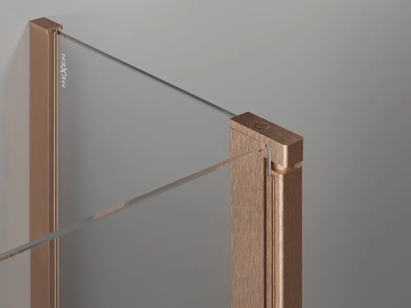 Mexen, Mexen Mist výklopné sprchové dveře 155 cm, transparentní, broušená měď - 8A4-155-001-65-00