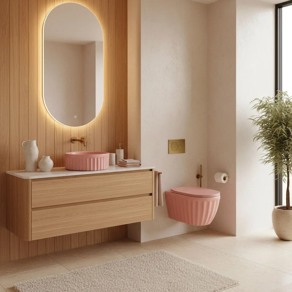 Rea Rea, Umyvadlo na desku DUO Sweet Pink Matt, REA-U3606